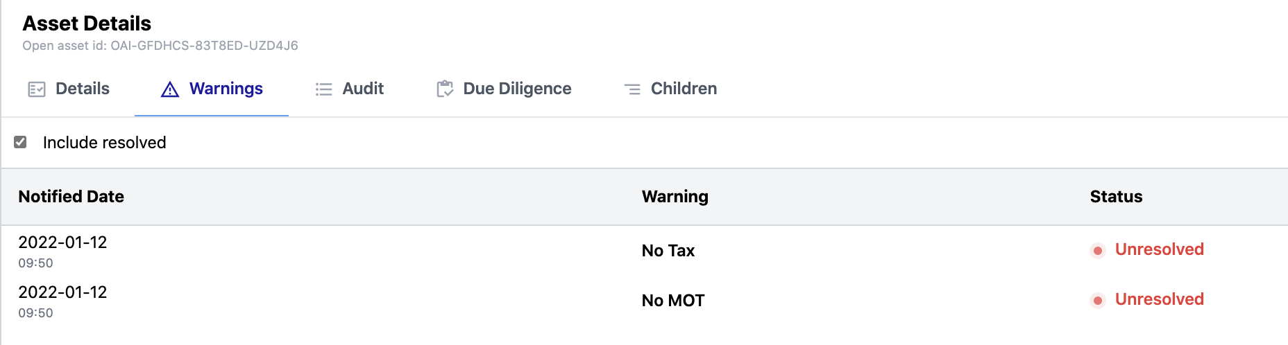 Working with Warnings | Open Assets